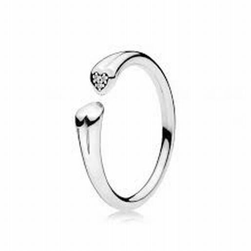 Beaded two hearts open ring store